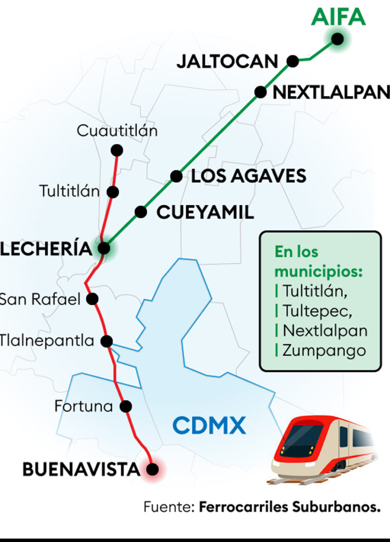 Tren suburbano llegará al AIFA en menos de 40 minutos